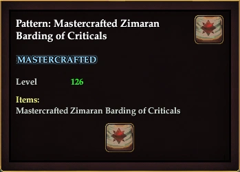 Pattern: Mastercrafted Zimaran Barding of Criticals | EverQuest 2 Wiki ...