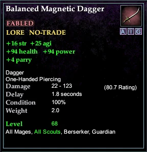 Balanced Magnetic Dagger | EverQuest 2 Wiki | Fandom