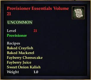 Provisioner Essentials Volume 21 | EverQuest 2 Wiki | Fandom