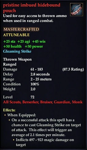 Pristine imbued hidebound pouch | EverQuest 2 Wiki | Fandom