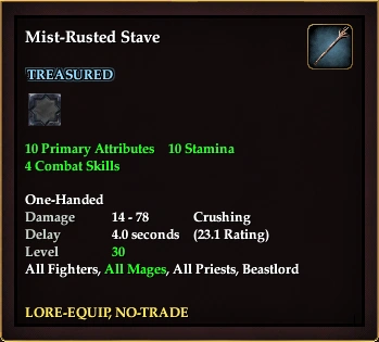 Mist-Rusted Stave | EverQuest 2 Wiki | Fandom