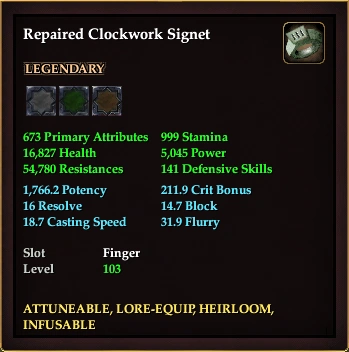 Repaired Clockwork Signet | EverQuest 2 Wiki | Fandom