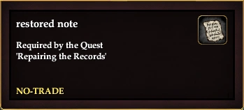 restored note | EverQuest 2 Wiki | Fandom