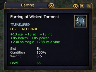 Earring of Wicked Torment | EverQuest 2 Wiki | Fandom
