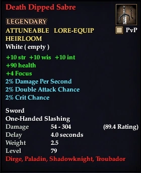 Death Dipped Sabre | EverQuest 2 Wiki | Fandom