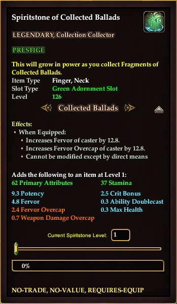 Spiritstone of Collected Ballads | EverQuest 2 Wiki | Fandom