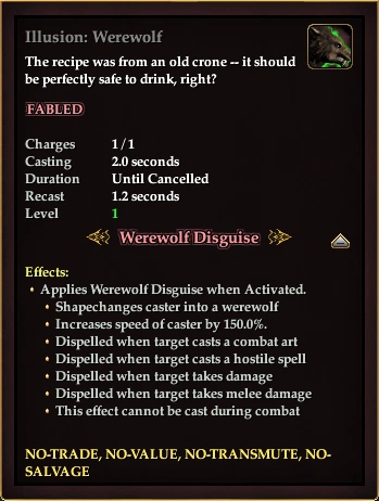 Illusion: Werewolf | EverQuest 2 Wiki | Fandom