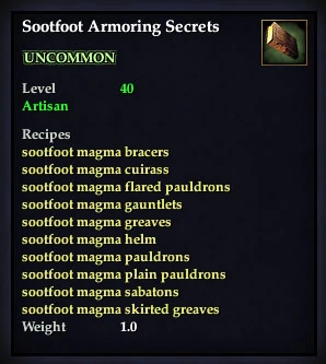 Sootfoot Armoring Secrets | EverQuest 2 Wiki | Fandom