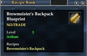 Brewmeister's Backpack Blueprint | EverQuest 2 Wiki | Fandom