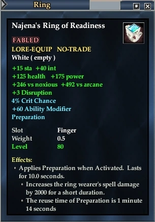 Najena's Ring of Readiness | EverQuest 2 Wiki | Fandom