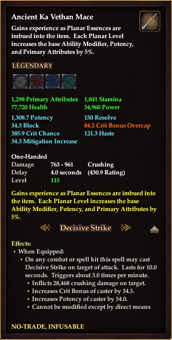 Ancient Ka Vethan Mace | EverQuest 2 Wiki | Fandom