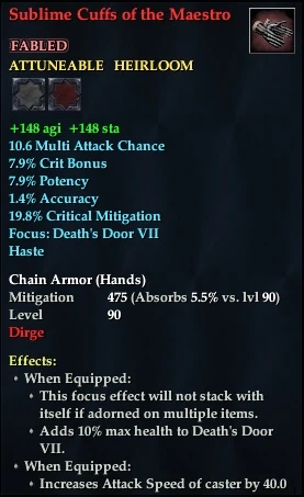 Sublime Cuffs of the Maestro | EverQuest 2 Wiki | Fandom