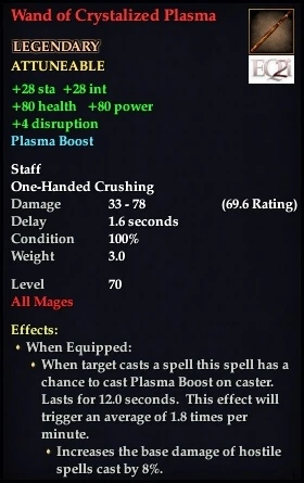 Wand of Crystalized Plasma | EverQuest 2 Wiki | Fandom