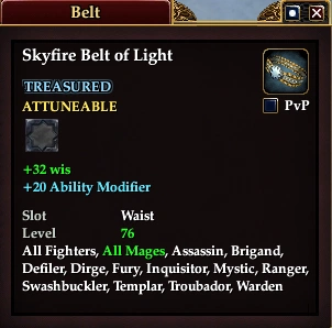 Skyfire Belt of Light | EverQuest 2 Wiki | Fandom