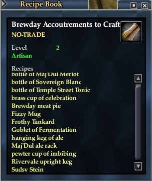 Brewday Accoutrements to Craft | EverQuest 2 Wiki | Fandom