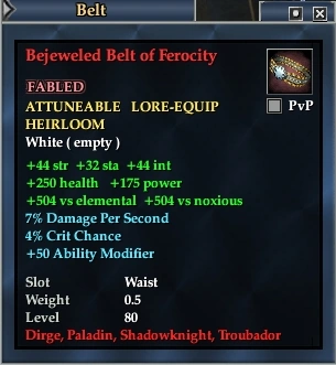 Bejeweled Belt of Ferocity | EverQuest 2 Wiki | Fandom