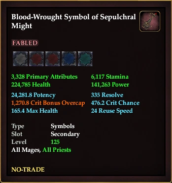 Blood-Wrought Symbol of Sepulchral Might | EverQuest 2 Wiki | Fandom