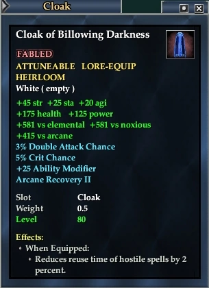 Cloak of Billowing Darkness | EverQuest 2 Wiki | Fandom