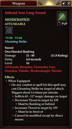 Imbued Iron Long Sword | EverQuest 2 Wiki | Fandom