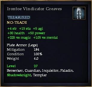 Irontoe Vindicator Greaves | EverQuest 2 Wiki | Fandom