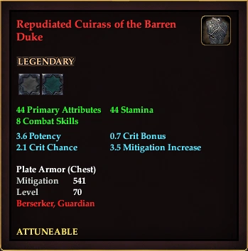 Repudiated Cuirass of the Barren Duke | EverQuest 2 Wiki | Fandom