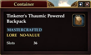 Tinkerer's Thaumic Powered Backpack | EverQuest 2 Wiki | Fandom