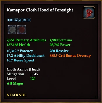 Kamapor Cloth Hood of Foresight | EverQuest 2 Wiki | Fandom