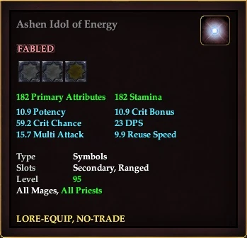 Ashen Idol of Energy | EverQuest 2 Wiki | Fandom