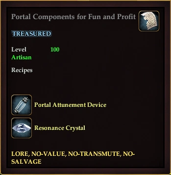 Portal Components for Fun and Profit | EverQuest 2 Wiki | Fandom