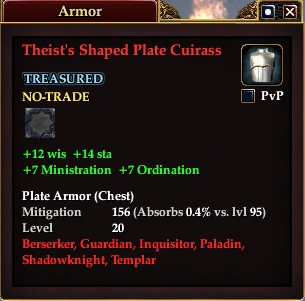 Theist's Shaped Plate Cuirass | EverQuest 2 Wiki | Fandom