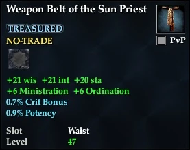 Weapon Belt of the Sun Priest | EverQuest 2 Wiki | Fandom