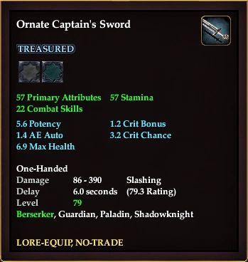 Ornate Captain's Sword | EverQuest 2 Wiki | Fandom