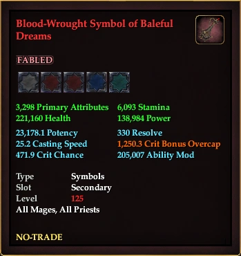 Blood-Wrought Symbol of Baleful Dreams | EverQuest 2 Wiki | Fandom