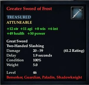 Greater Sword of Frost | EverQuest 2 Wiki | Fandom