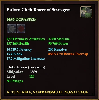 Forlorn Cloth Bracer of Stratagem | EverQuest 2 Wiki | Fandom