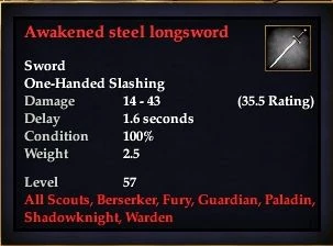 Awakened steel longsword | EverQuest 2 Wiki | Fandom