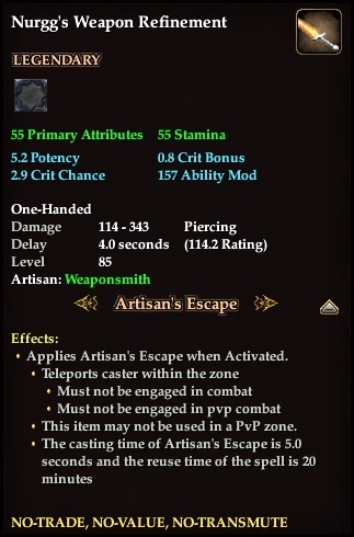 Nurgg's Weapon Refinement | EverQuest 2 Wiki | Fandom