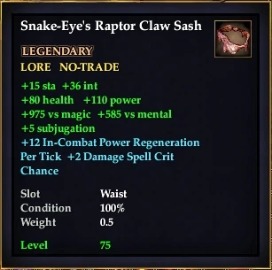 Snake-Eye's Raptor Claw Sash | EverQuest 2 Wiki | Fandom