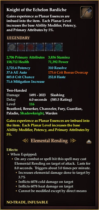 Knight of the Echelon Bardiche | EverQuest 2 Wiki | Fandom