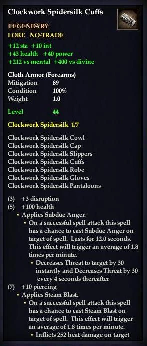 Clockwork Spidersilk Cuffs | EverQuest 2 Wiki | Fandom