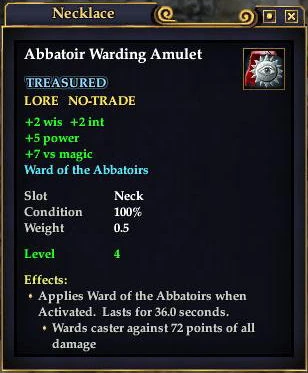 Abbatoir Warding Amulet | EverQuest 2 Wiki | Fandom