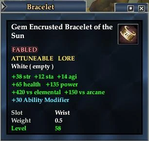 Gem Encrusted Bracelet of the Sun | EverQuest 2 Wiki | Fandom