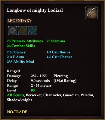 Longbow of mighty Lodizal | EverQuest 2 Wiki | Fandom