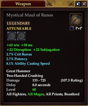 Mystical Maul of Runes | EverQuest 2 Wiki | Fandom