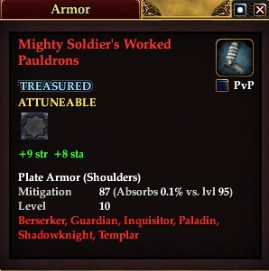 Mighty Soldier's Worked Pauldrons | EverQuest 2 Wiki | Fandom