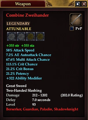 Combine Zweihander | EverQuest 2 Wiki | Fandom