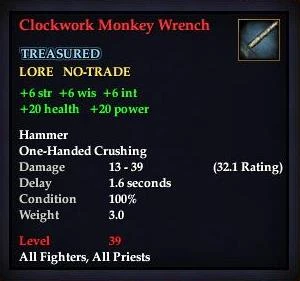 Clockwork Monkey Wrench | EverQuest 2 Wiki | Fandom