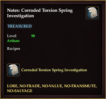 Notes: Corroded Torsion Spring Investigation | EverQuest 2 Wiki | Fandom