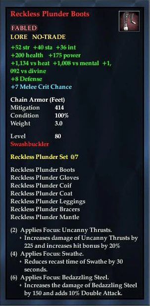 Reckless Plunder Boots | EverQuest 2 Wiki | Fandom