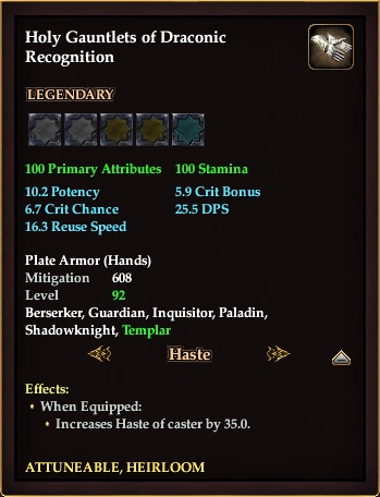 Holy Gauntlets of Draconic Recognition | EverQuest 2 Wiki | Fandom